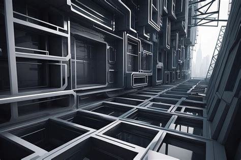 Premium Photo Abstract Geometric Technological Background