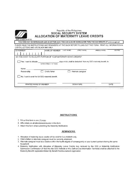 New Sss Ml Allocation Form Pdf