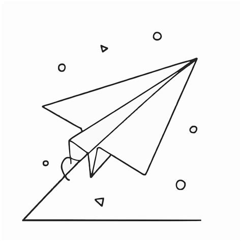 Un Avión De Papel Con Un Dibujo De Un Aeroplano De Papel En él Vector