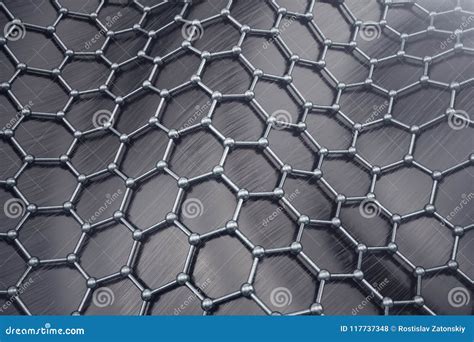 3d Rendering Abstract Nanotechnology Hexagonal Geometric Form Close Up