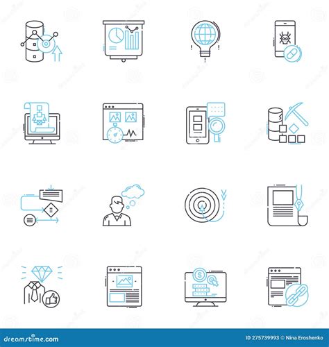 Product Analysis Linear Icons Set Analysis Product Features