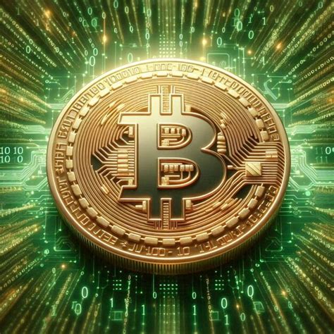 bitcoin symbol overlaid on a backdrop of cascading binary code representing the digital