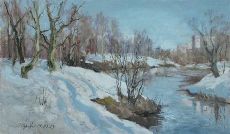 Авторские галереи Серебренникова Лариса Георгиевна Март Речка Городня Живопись [Пейзаж]