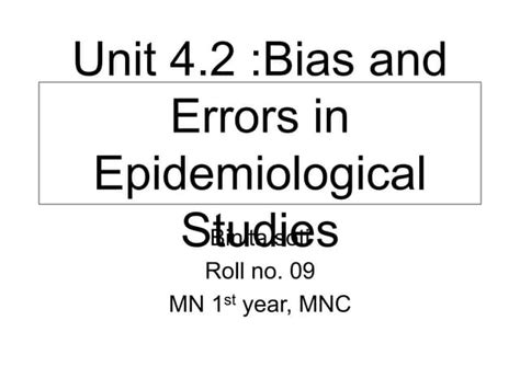 Bias And Error Final 1 Pptx