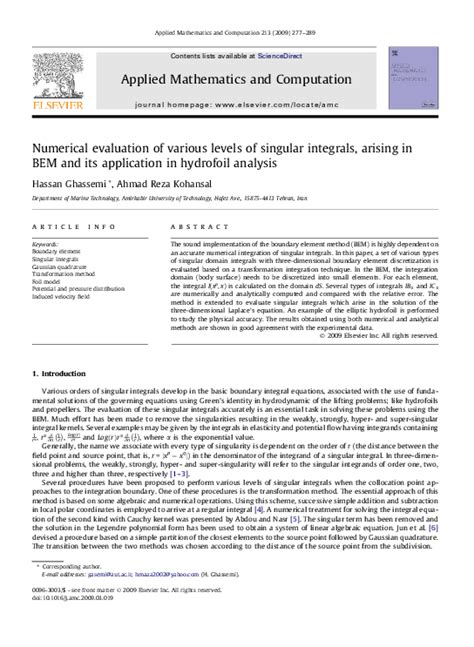 Pdf Numerical Evaluation Of Various Levels Of Singular Integrals Arising In Bem And Its