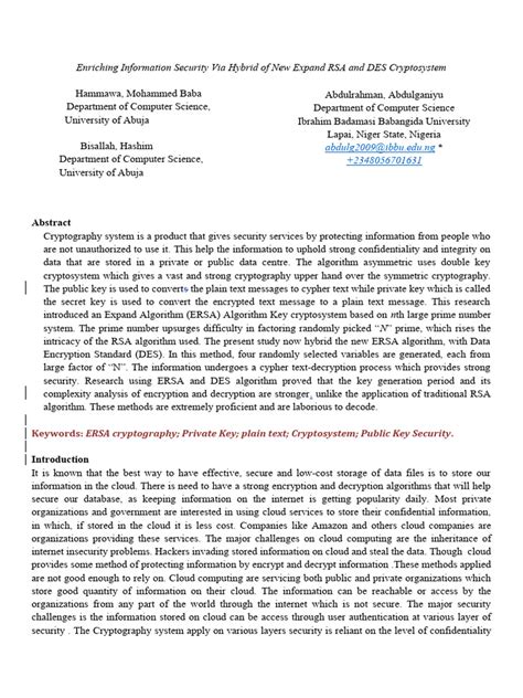 an enrichment of information security by hybrid of new expand rsa and