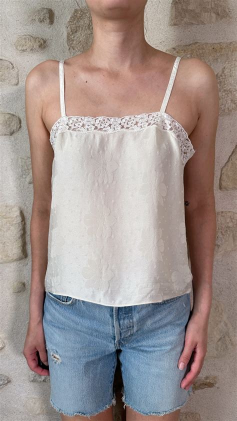 Pure Silk French Lace Top Amorosa Vintage