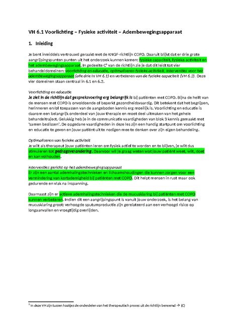 Vh 6 1 Voorlichting Fysieke Activiteit En Ademhalingstechnieken In