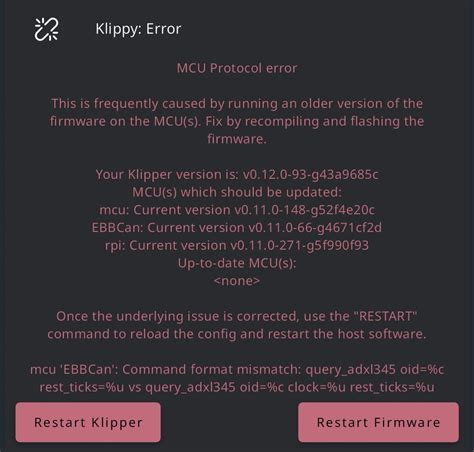 mcu protocol error r klippers