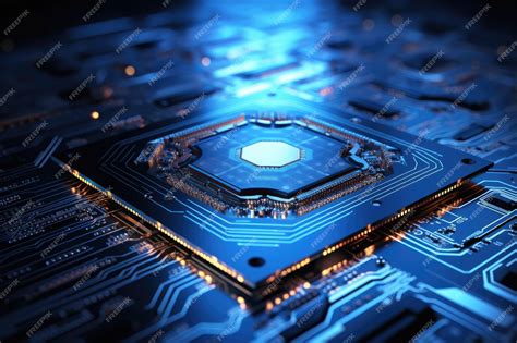 Premium Photo Powerful Quantum Cpu On Pcb Motherboard With Data Transfers