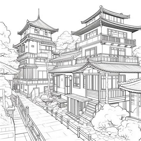 Premium Photo A Drawing Of A Large Building With A Lot Of Windows Generative Ai