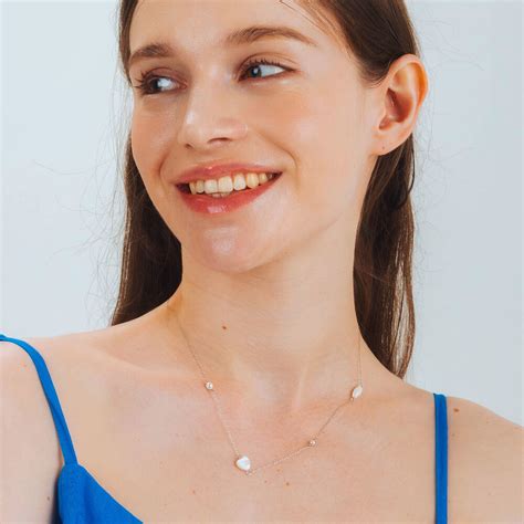 하트 자개 레이어드 목걸이 감도 깊은 취향 셀렉트샵 29cm