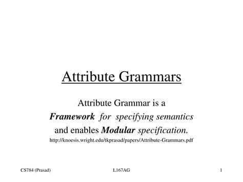 Ppt Attribute Grammars Powerpoint Presentation Free Download Id672434