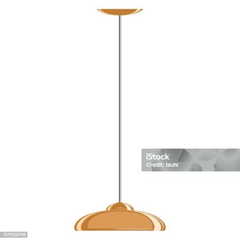 천장 램프 플랫 타원형 램프 쉐이드 붉은 갈색 세련된 인테리어를위한 램프 디자인 벡터 아이콘 플랫 만화 색상 격리 0명에 대한 스톡 벡터 아트 및 기타 이미지 Istock