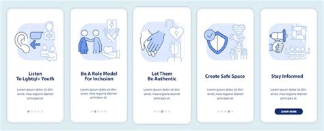 Premium Vector Supporting Lgbt Youth Light Blue Onboarding Mobile App