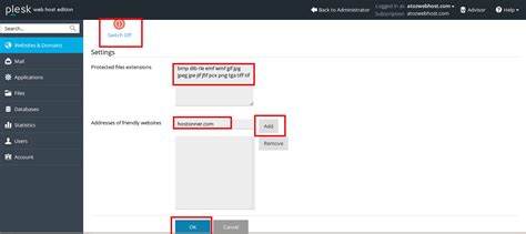 How To Enable And Disable Hotlink Protection In Plesk