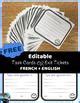 Exit Ticket Template FRENCH ENGLISH Freebie By French Fun With Mme Evans