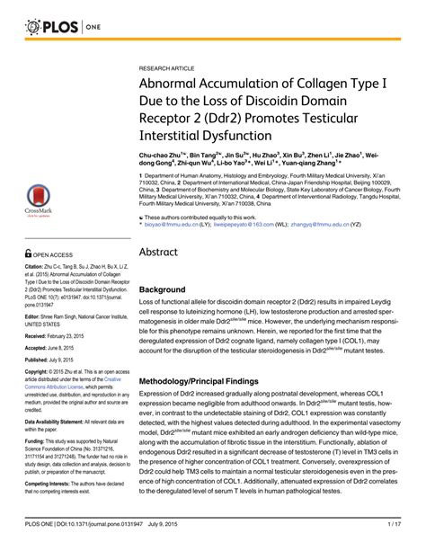 Pdf Abnormal Accumulation Of Collagen Type I Due To The Loss Of Discoidin Domain Receptor 2