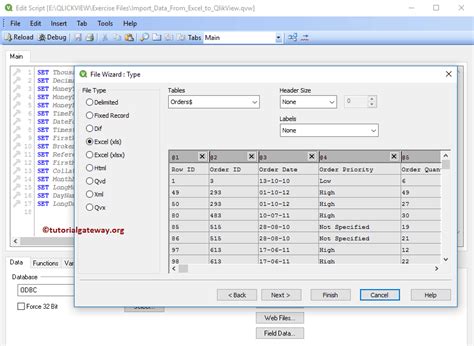 Import Data From Excel To Qlikview