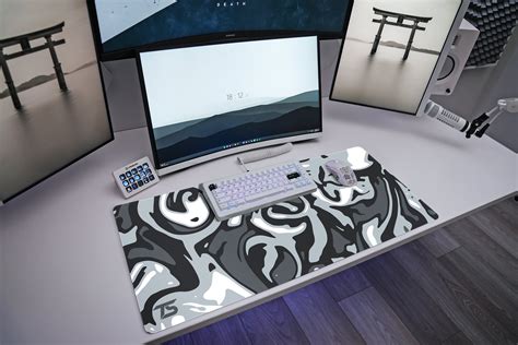 Techsource Mousepad Camo Black XL X Cm X With Stitched Edges Nonslip Rubber Base