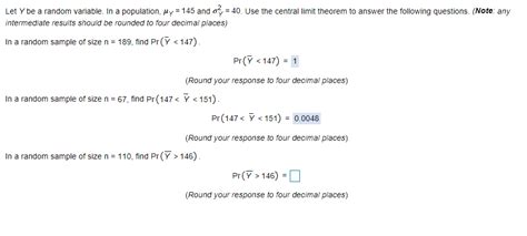 Solved Let Ybe A Random Variable In A Population Hy 145