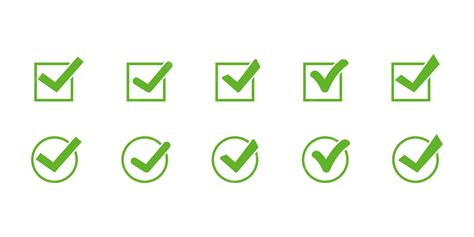 Premium Vector Check Mark Icon Set Green Check Marks Circle And