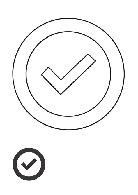 Free Black Checktick Mark Coloring Page Template To Edit Online