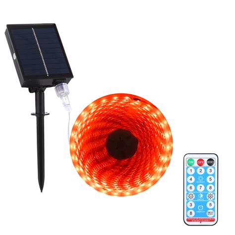 5m 12v Smd 2835 3600lm 방수 Led 스트립 원격 제어 태양 전지판 빨간불