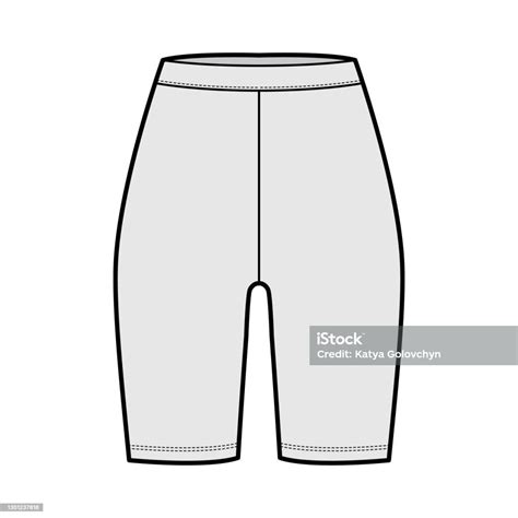 자전거 반바지 테크니컬 패션 일러스트와 일반 허리 상승 허벅지 길이 플랫 스포츠 트레이닝 팬츠 캐주얼 니트 권투 스포츠에 대한 스톡 벡터 아트 및 기타 이미지 Istock