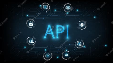 Premium Vector Application Programming Interface Api On Blue Background Software