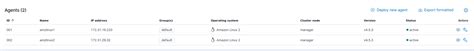 Agent Connected By Wazuh WUI One Liner Deploy Using IP In Multi Node Wazuh Installation