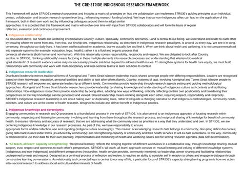 Indigenous Research Methodologies And Frameworks Cre Stride