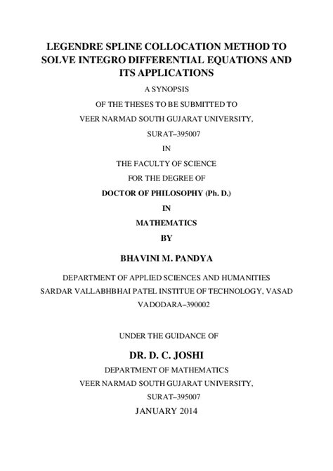 Pdf Legendre Spline Collocation Method To Solve Integro Differential Equations And Its