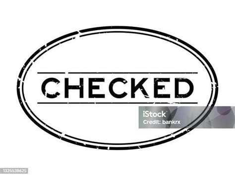 그런지 검정 체크 워드 타원형 고무 씰 스탬프 에 흰색 배경 리스트에 대한 스톡 벡터 아트 및 기타 이미지 리스트 스티커 건강 진단 Istock