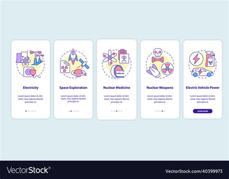 Nuclear Energy Usage Onboarding Mobile App Page Vector Image