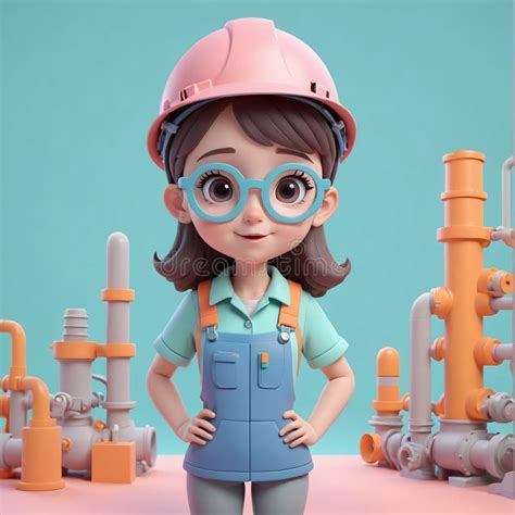 Cute Cartoon Girl Engineer Stock Illustration Illustration Of Engineer 348782177