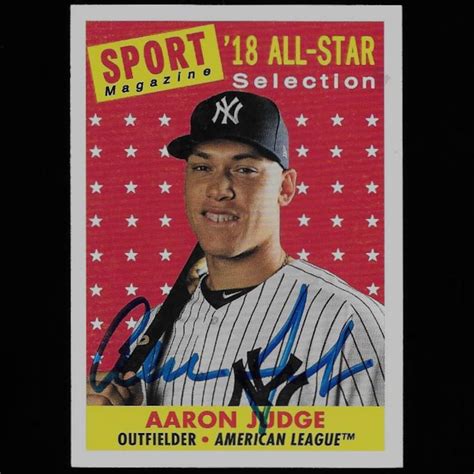 Aaron Judge Autograph Signed 2019 Topps Card 301 Yankees Etsy