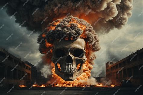 Premium Photo Nuclear Explosion In The Shape Of A Skull