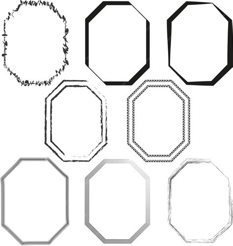 Premium Vector Octagon Frames Set Geometric Borders Variety Abstract