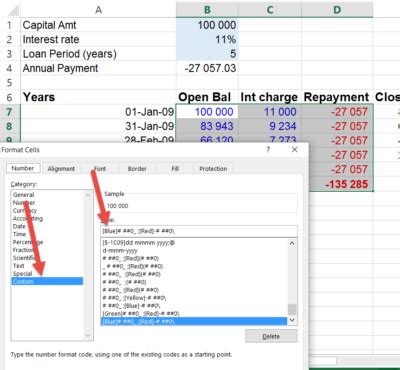 Excel Negative Numbers In Red Or Another Colour AuditExcel Co Za