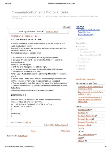 Communication And Protocal Data Crc Pdf Voice Over Ip Bluetooth