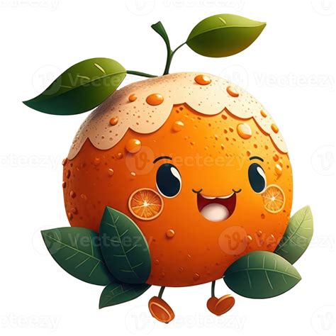 Cute Cartoon Orange Premium Vector Cute Orange Character Cartoon