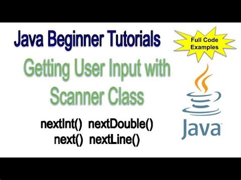 Java Beginner Getting User Input With The Scanner Class YouTube