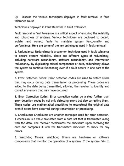 fault tolerance cause past q and ans pdf fault tolerance