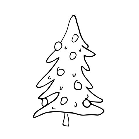 Outline Fir Tree Hand Drawn Set Simple Style Trees 28055584 Vector Art At Vecteezy