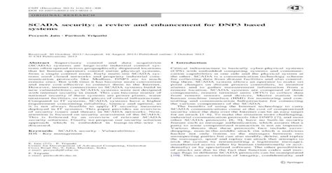 pdf scada security a review and enhancement for dnp3 based