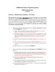 COMP Midterm SOL FNL Nov Posted Pdf COMP Principle Of Operating Systems