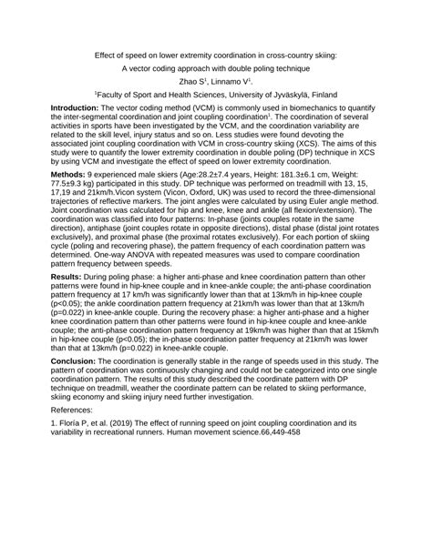 Pdf Effect Of Speed On Lower Extremity Coordination In Cross Country