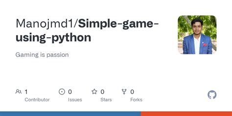 Github Manojmd1simple Game Using Python Gaming Is Passion
