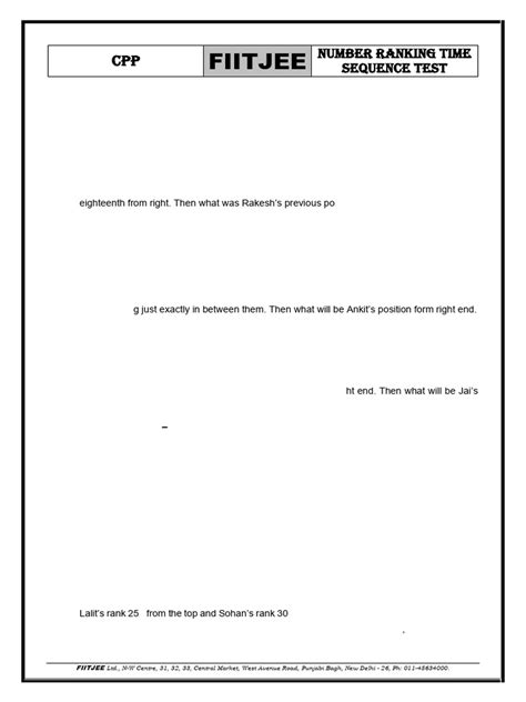 Number Ranking Time Sequence Test Mat Aj Pdf